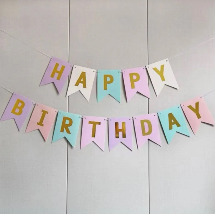 Pastel Happy Birthday Banner – 33 Petals & Co.