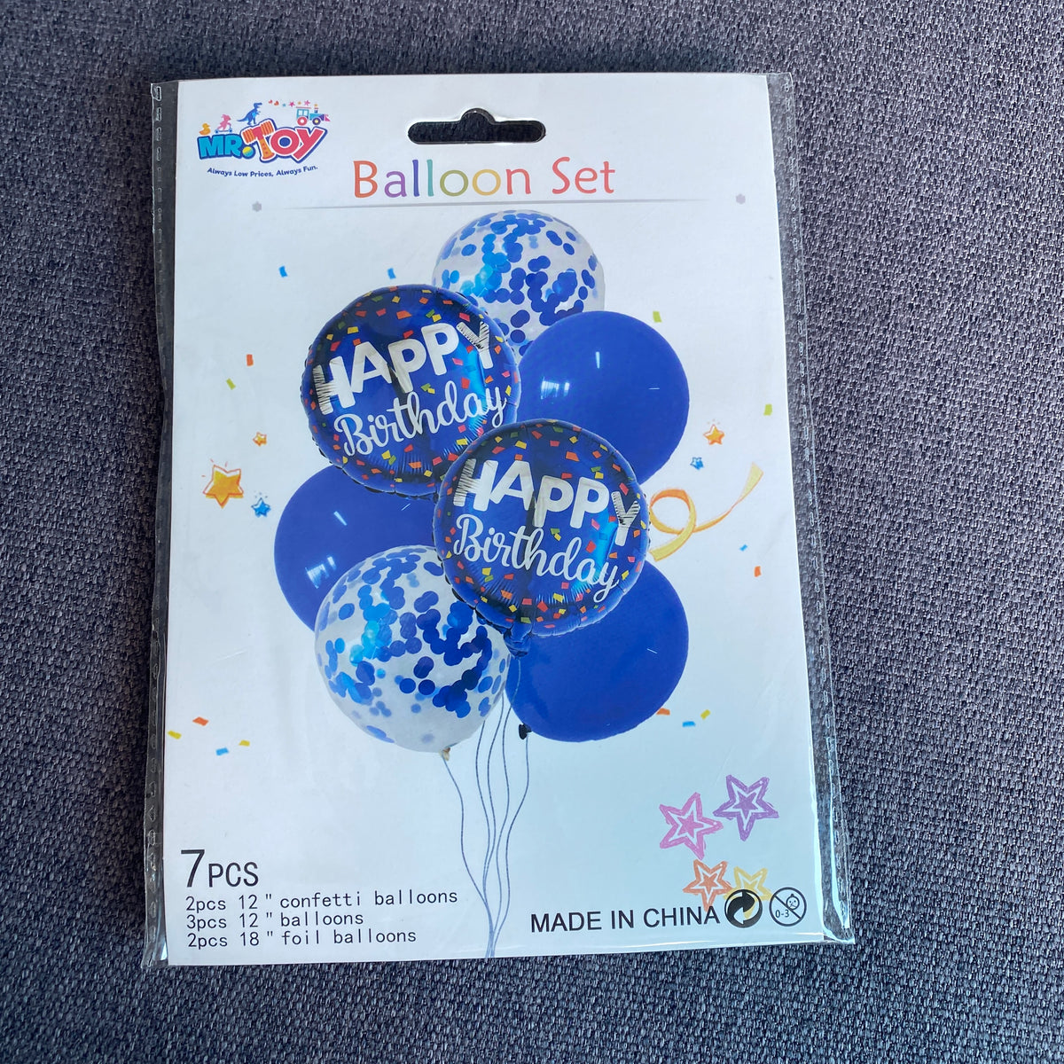 Blue and Clear Happy Birthday Balloons Set - Uninflated – 33 Petals & Co.